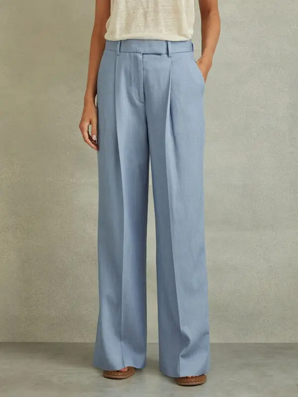 REISS June Wide Leg Trousers With Tencel™ Fibers