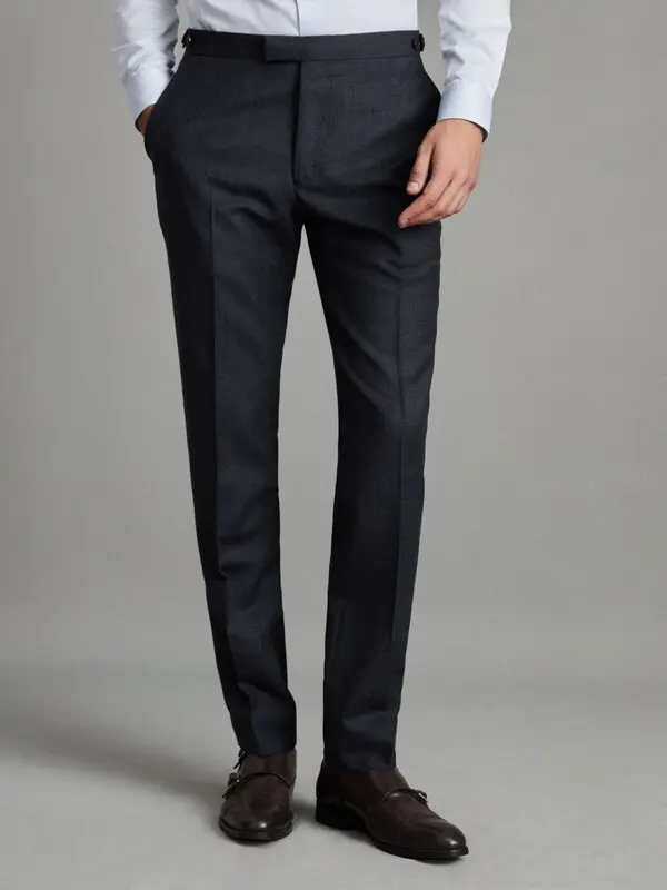 REISS Dunn Slim-fit Textured Wool Trousers