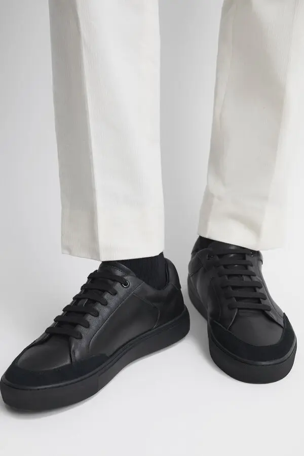 REISS Ashley Leather Low-top Trainers