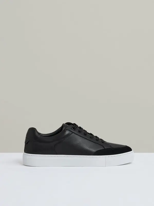 REISS Ashley Leather Low-top Trainers