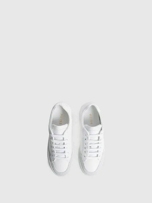 REISS Ashley Leather Low-top Trainers