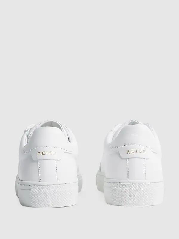 REISS Ashley Leather Low-top Trainers