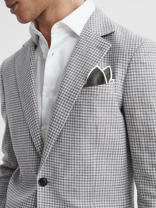 REISS Piazza Linen Plain Pocket Square