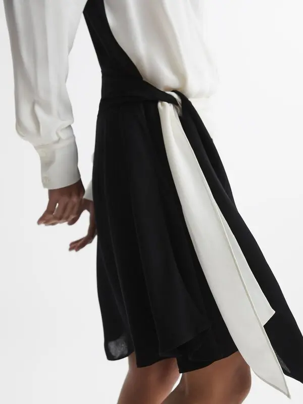 REISS Sadie Colourblock Belted Mini Dress