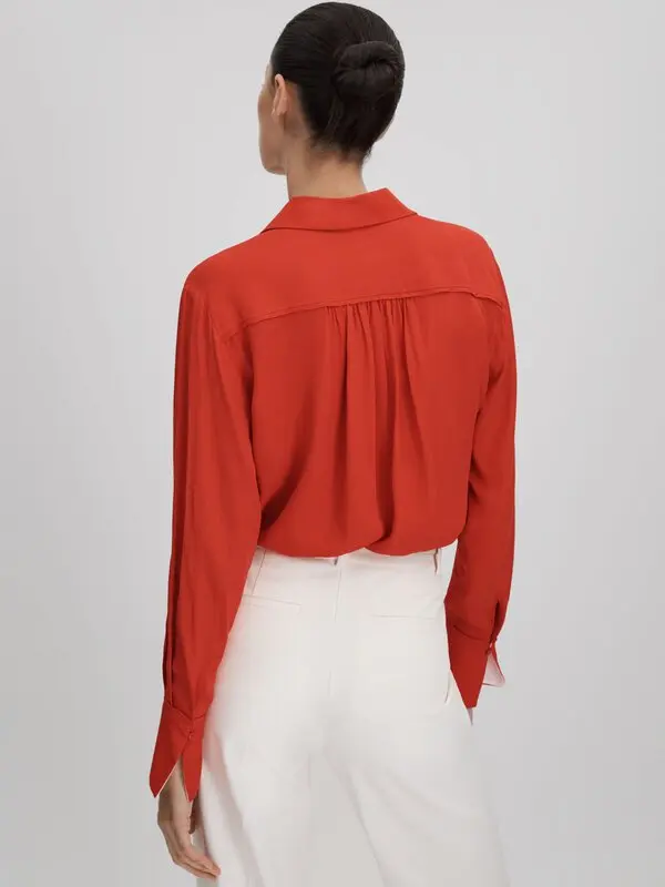 REISS Rose Contrast Trim Button-through Shirt