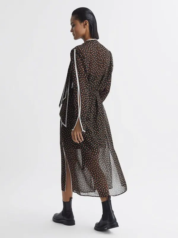REISS Aria Polka Dot Midi Dress