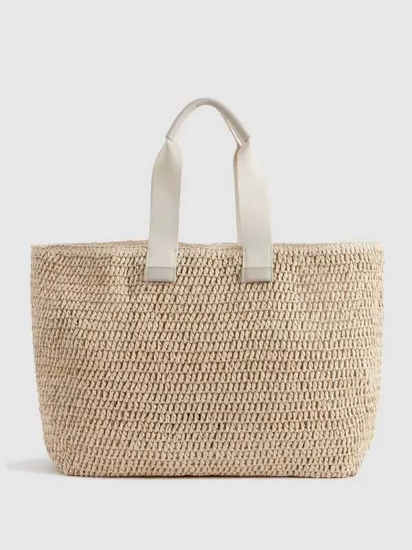 REISS Emeryson Woven Tote Bag