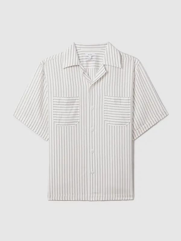 REISS Anchor Boxy Fit Striped Shirt