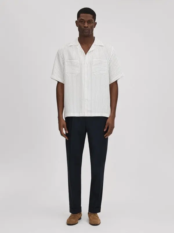 REISS Anchor Boxy Fit Striped Shirt
