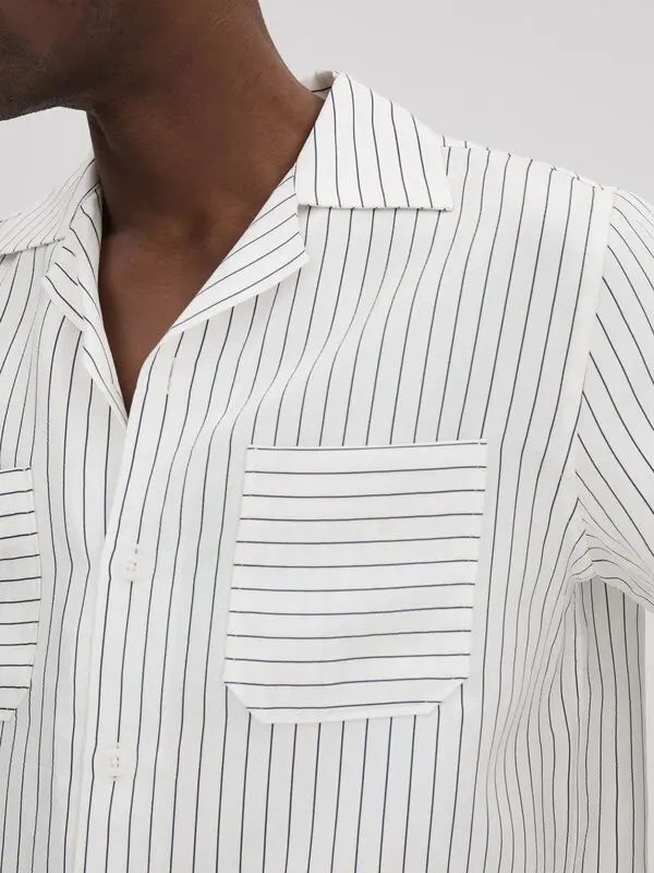 REISS Anchor Boxy Fit Striped Shirt