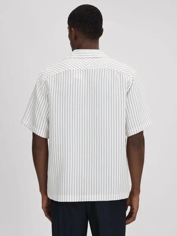 REISS Anchor Boxy Fit Striped Shirt