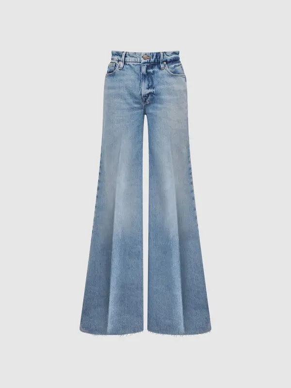 Good American Mid Palazzo Jeans - Mid Blue