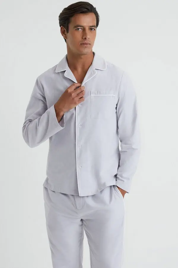 REISS Keddingtonice Cotton Button-through Pyjama Shirt