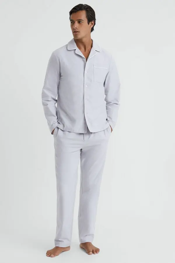 REISS Keddingtonice Cotton Button-through Pyjama Shirt