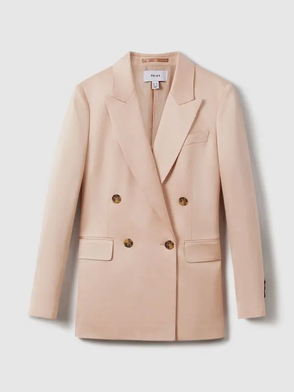 REISS Eve Double Breasted Satin Blazer