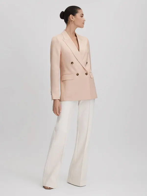 REISS Eve Double Breasted Satin Blazer