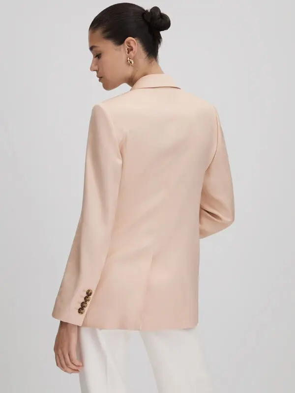 REISS Eve Double Breasted Satin Blazer