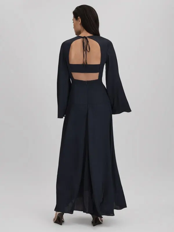 REISS Andra Flute Sleeve Midi Dress