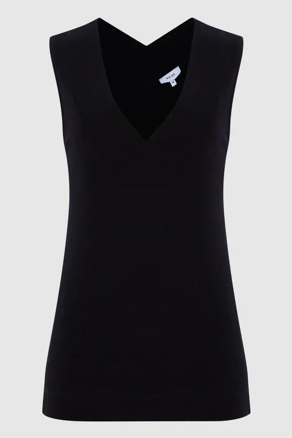 REISS Taylor V-neck Shell Blouse