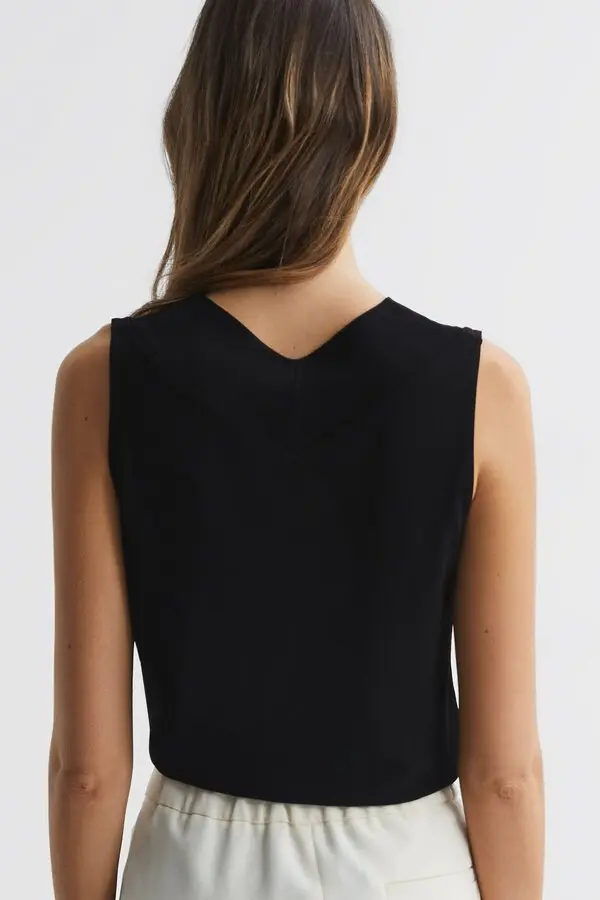 REISS Taylor V-neck Shell Blouse