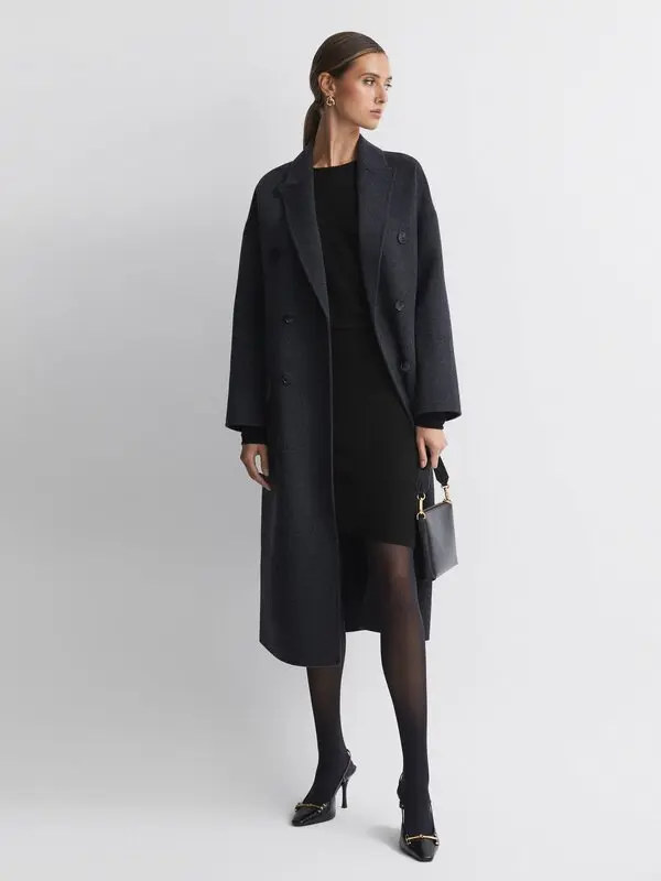 REISS Lucy Cashmere-wool Blend Draped Mini Dress