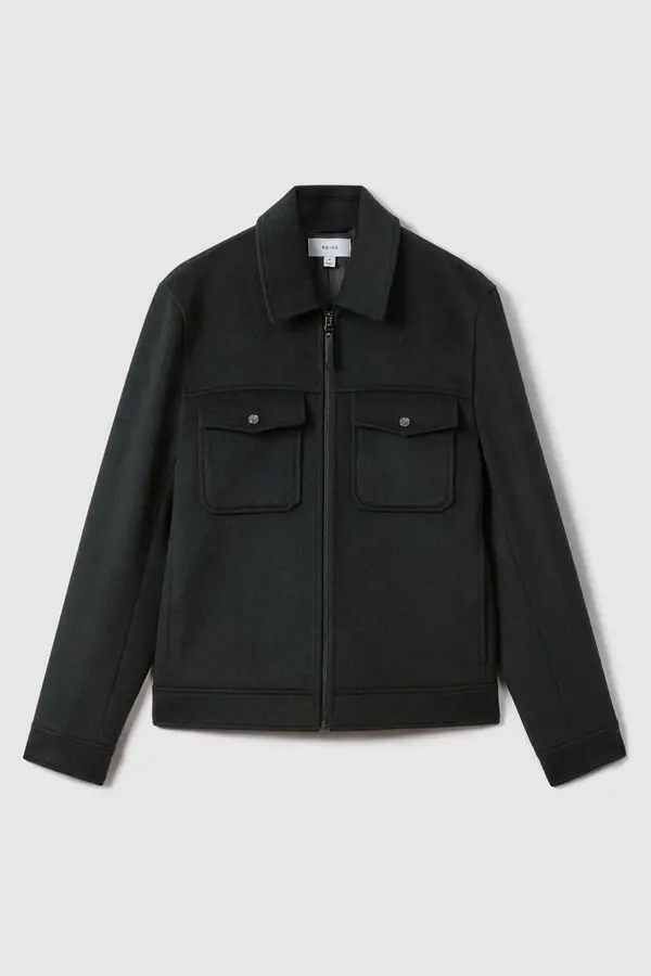 REISS Peridoe Wool Blend Zip-through Jacket