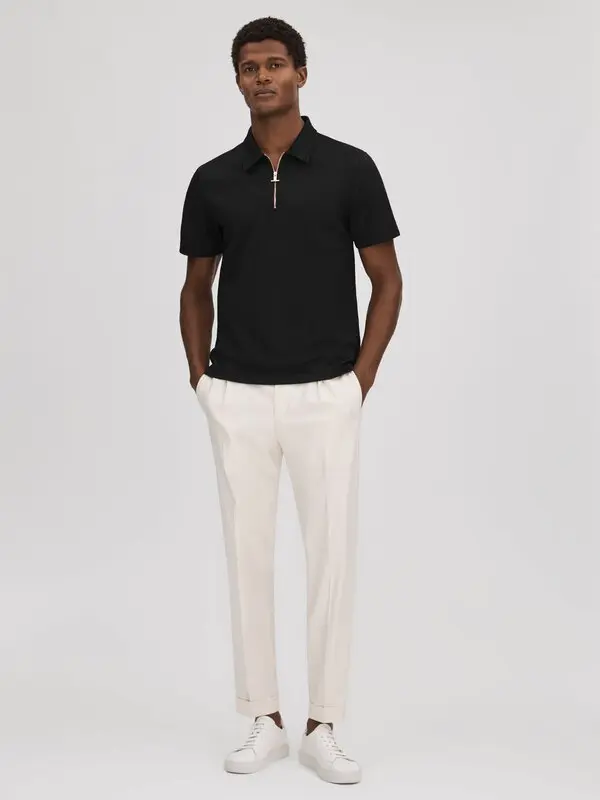 REISS Slim Fit Half-zip Polo Shirt