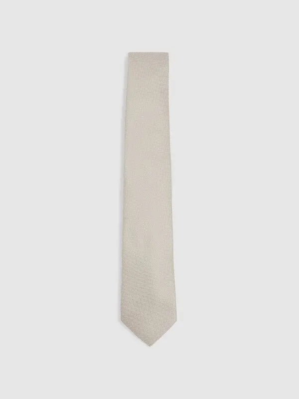 REISS Ceremony Silk Blend Tie - Grey