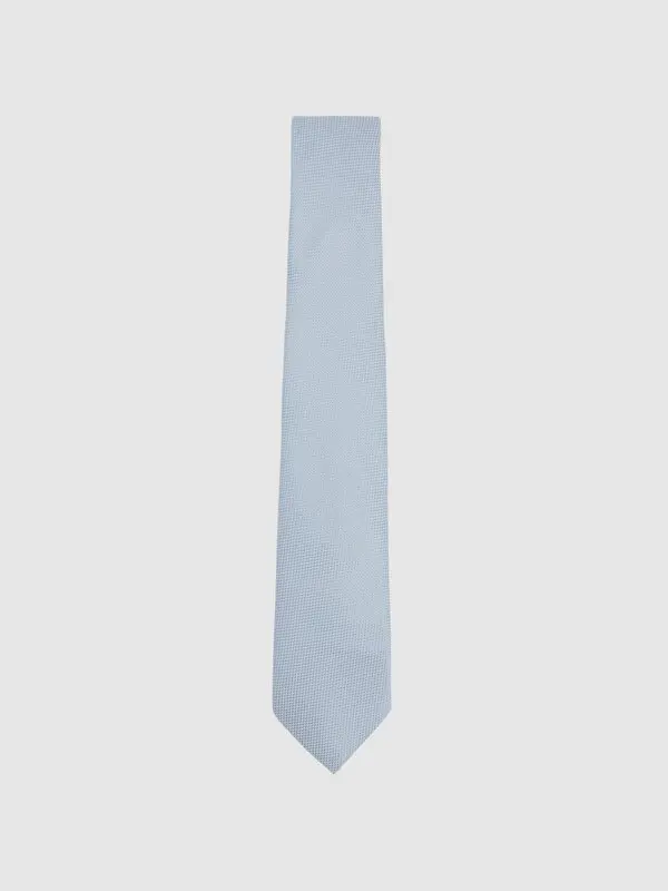 REISS Ceremony Silk Blend Tie - Light Blue