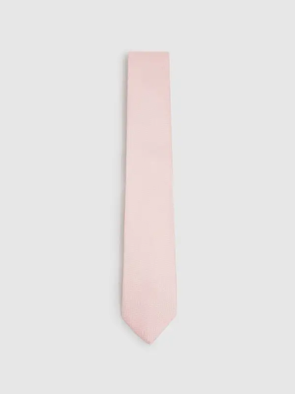 REISS Ceremony Silk Blend Tie - Light Pink
