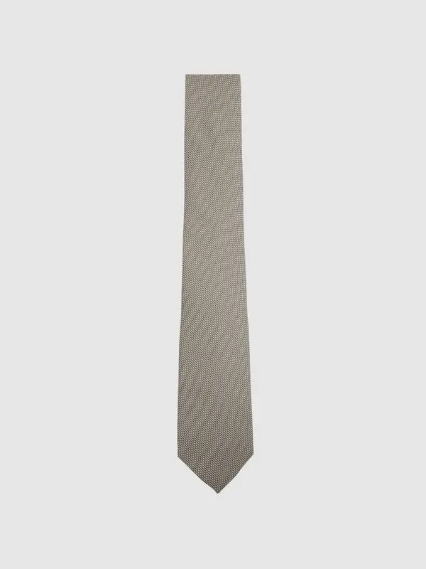 REISS Ceremony Silk Blend Tie - Light Sage