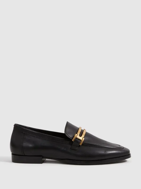 REISS Angela Leather Loafers