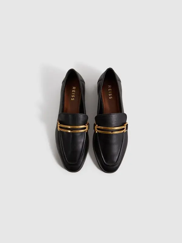 REISS Angela Leather Loafers