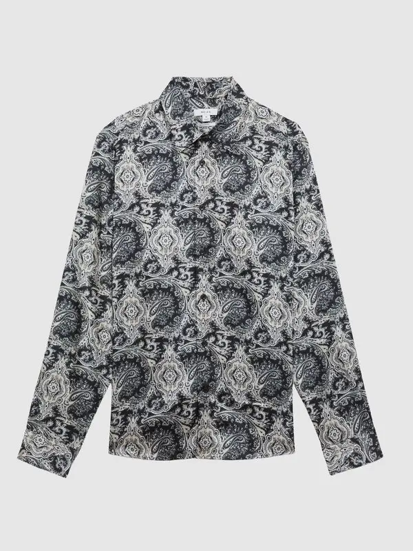 REISS Cousin Multi Cousin Paisley Print Button-through Shirt