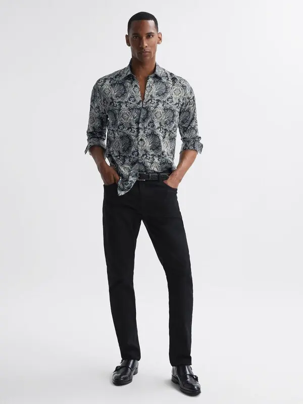 REISS Cousin Multi Cousin Paisley Print Button-through Shirt