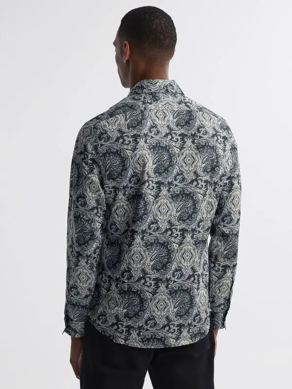 REISS Cousin Multi Cousin Paisley Print Button-through Shirt