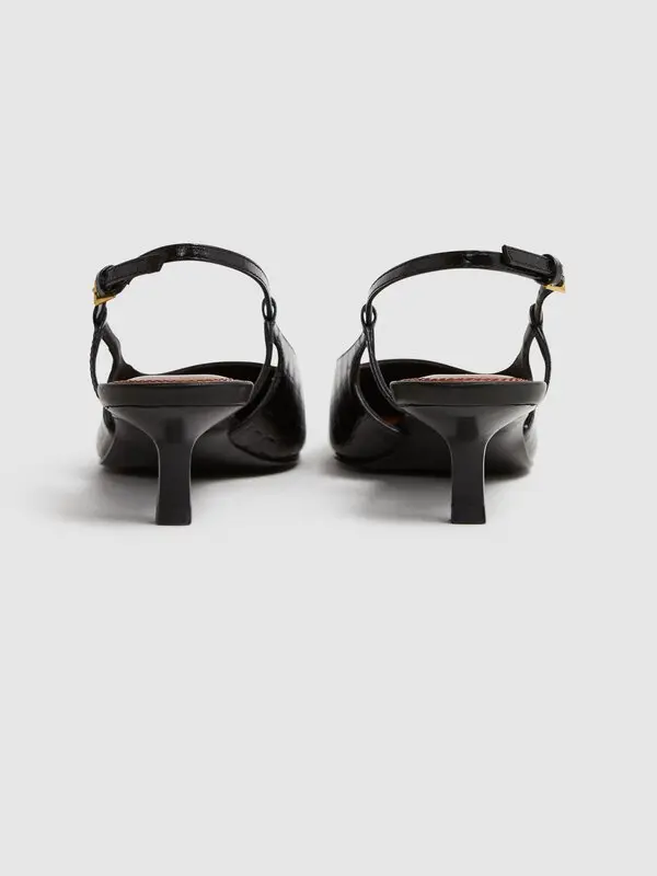 REISS Jade Leather Slingback Heels