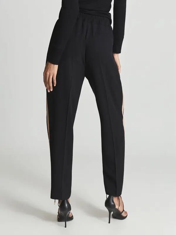 REISS Tapered Trousers With Contrast Side Stripe