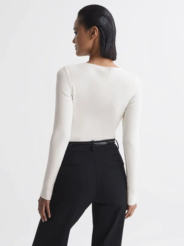 REISS Heidi Knitted Wrap Top