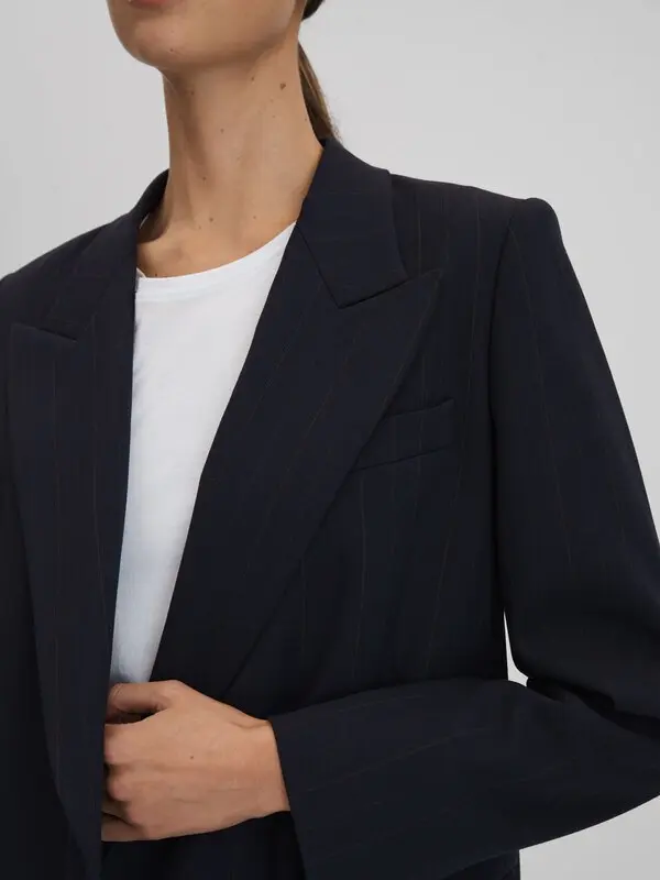 REISS Willow Wool-blend Pinstripe Blazer