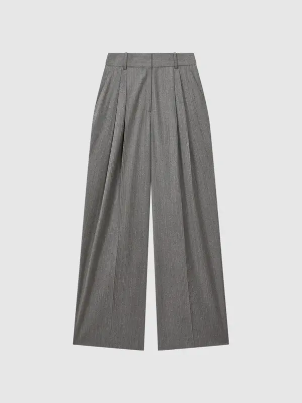 REISS Otis Wool Blend Pinstripe Trousers