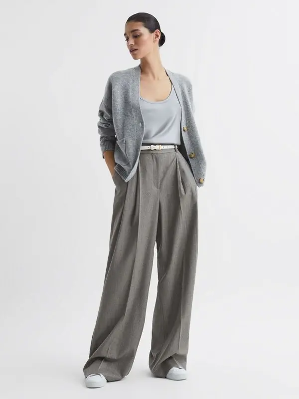 REISS Otis Wool Blend Pinstripe Trousers