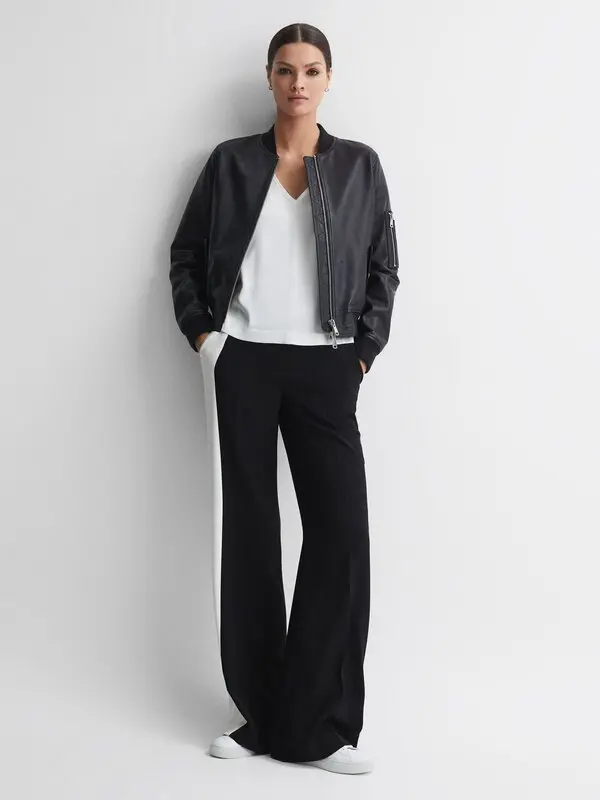 REISS Natalia Silk-front T-shirt