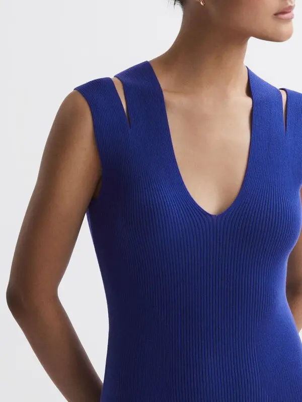 REISS Kara Knitted Midi Dress