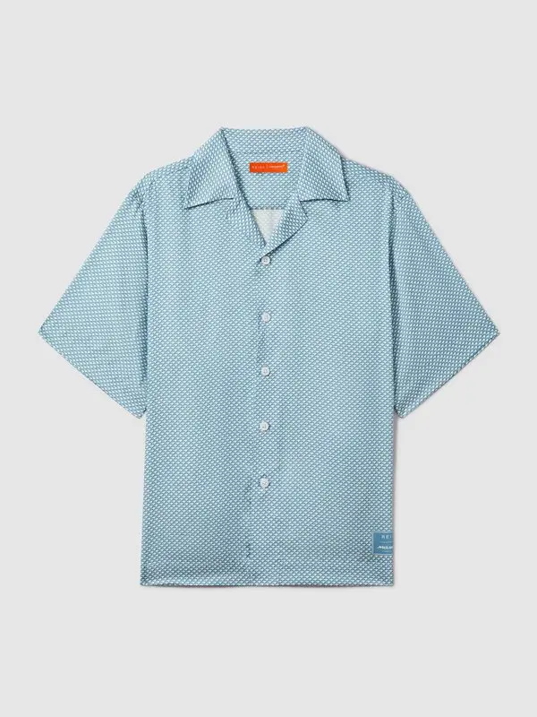 REISS X Mclaren F1 Team Halox Mclaren F1 Team Airforce Cuban Collar Shirt