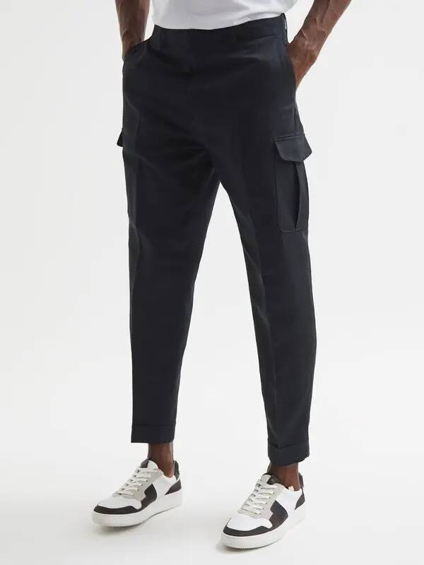 REISS Grade Relaxed Cropped Cargo Trousers