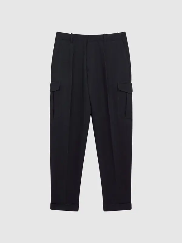 REISS Grade Relaxed Cropped Cargo Trousers