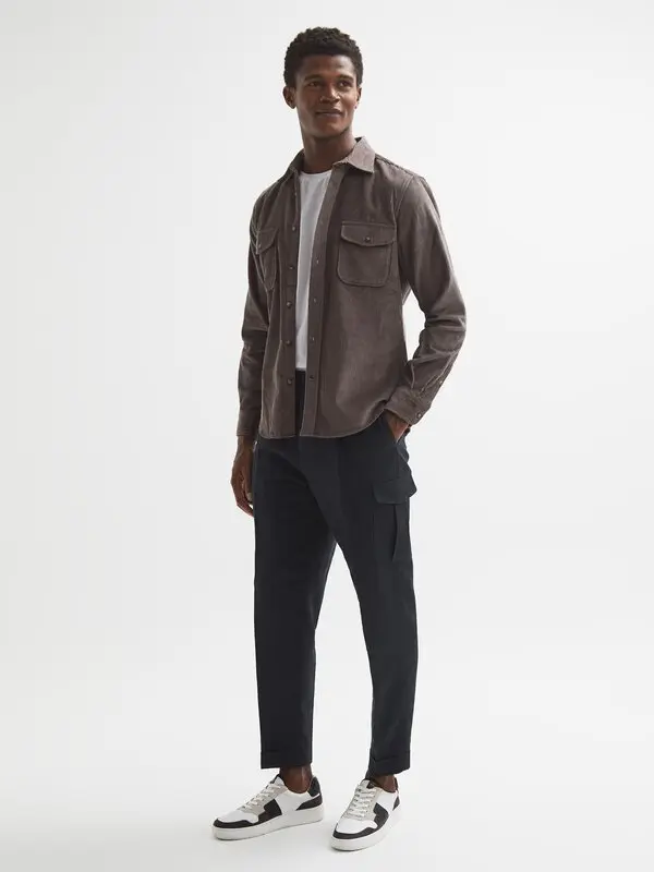 REISS Grade Relaxed Cropped Cargo Trousers