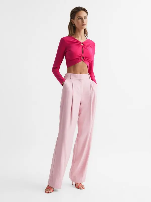 REISS Ring-front Cropped Top