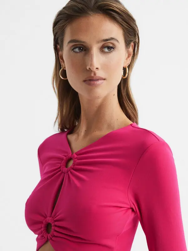 REISS Ring-front Cropped Top